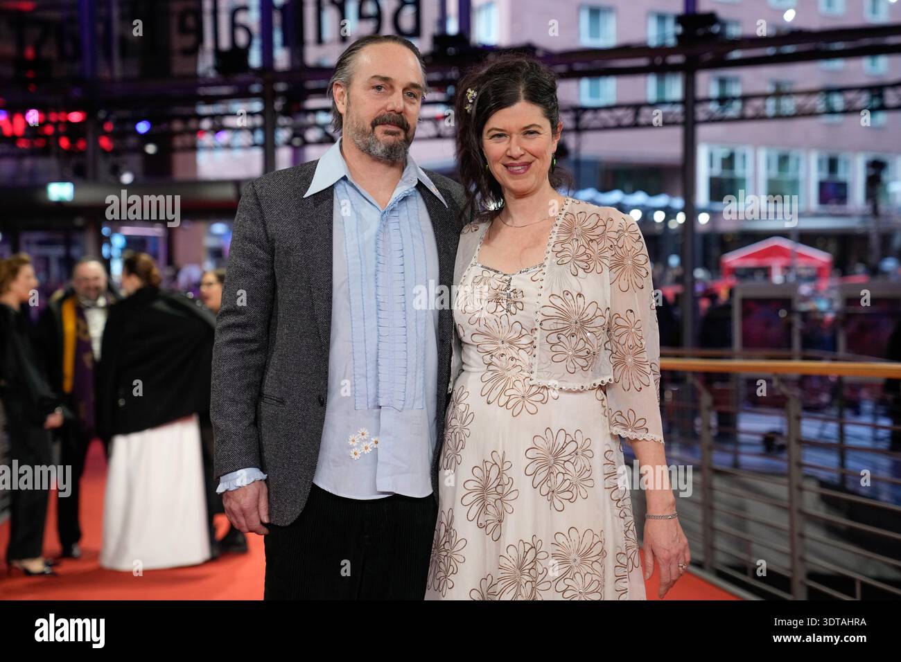 Banker White, left, and Anna Fitch pose for photographers at the ...