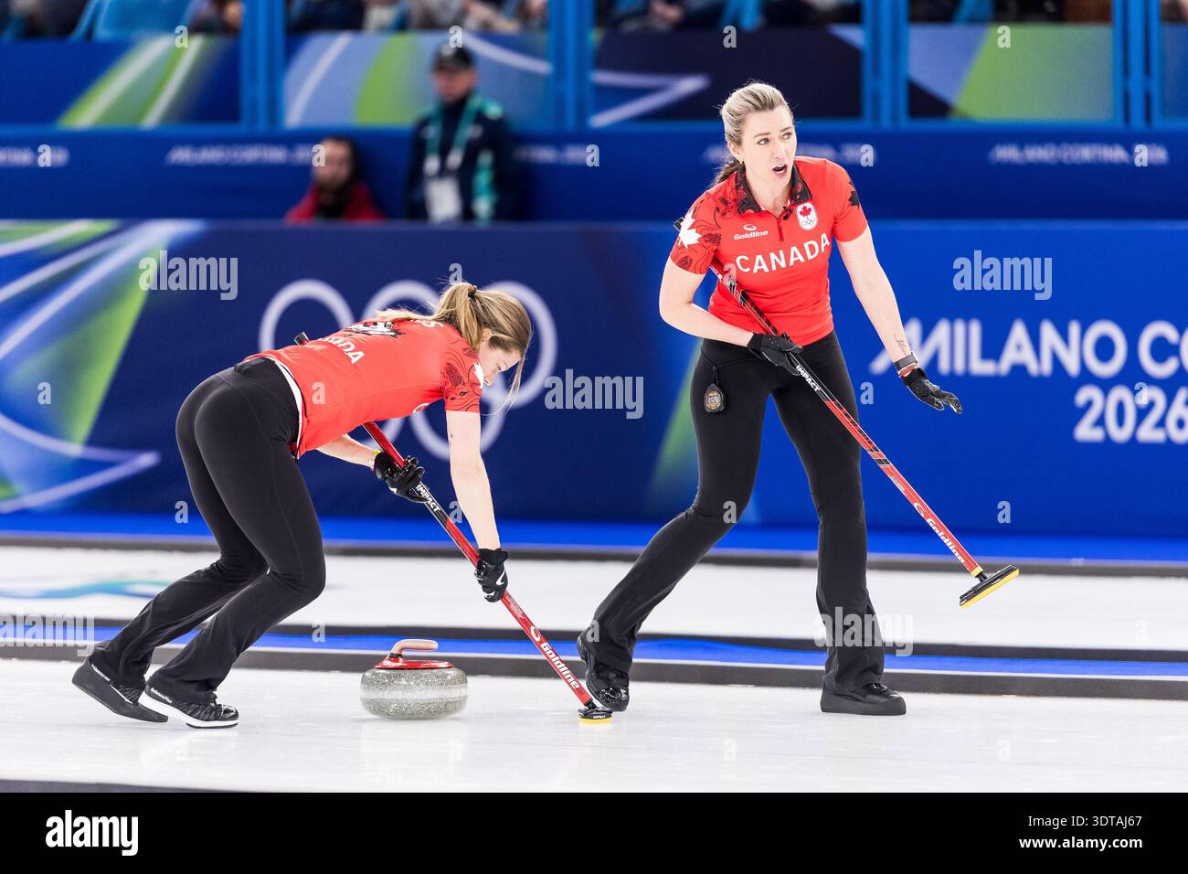 CORTINA, ITALY - FEBRUARY 21: Sarah Wilkes (Canada), Emma Miskew ...