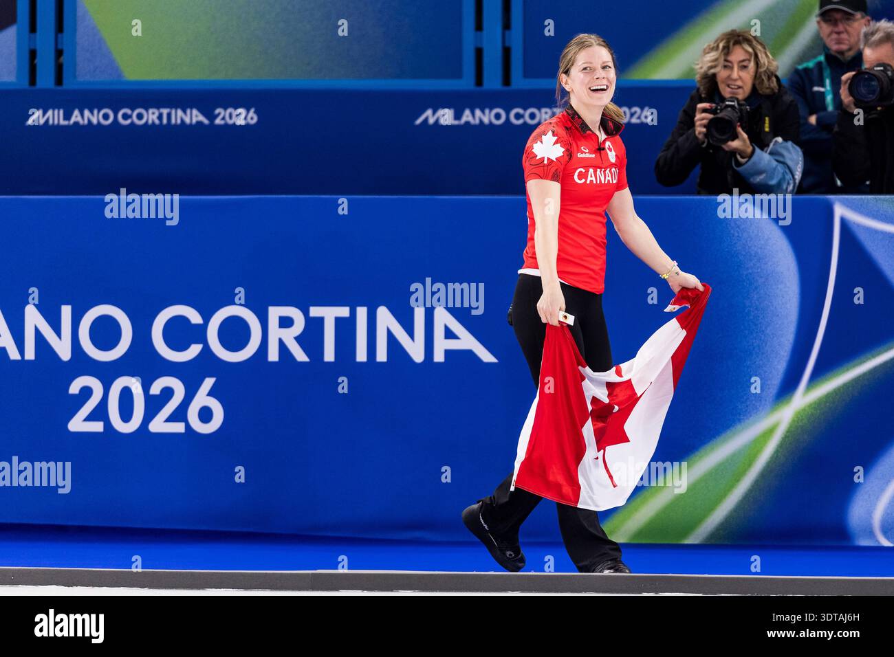 CORTINA, ITALY - FEBRUARY 21: Sarah Wilkes (Canada) smiles after ...