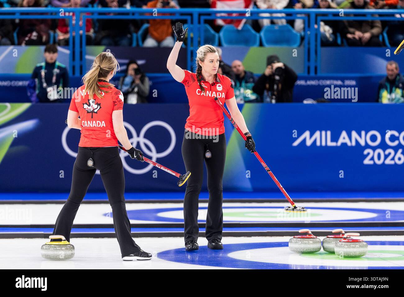 CORTINA, ITALY - FEBRUARY 21: Emma Miskew (Canada) during the Curling ...