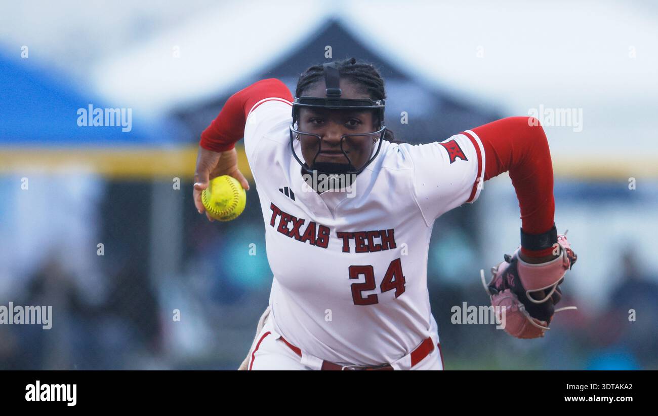 Texas Tech starting pitcher/relief pitcher Nijaree Canady (24) during ...