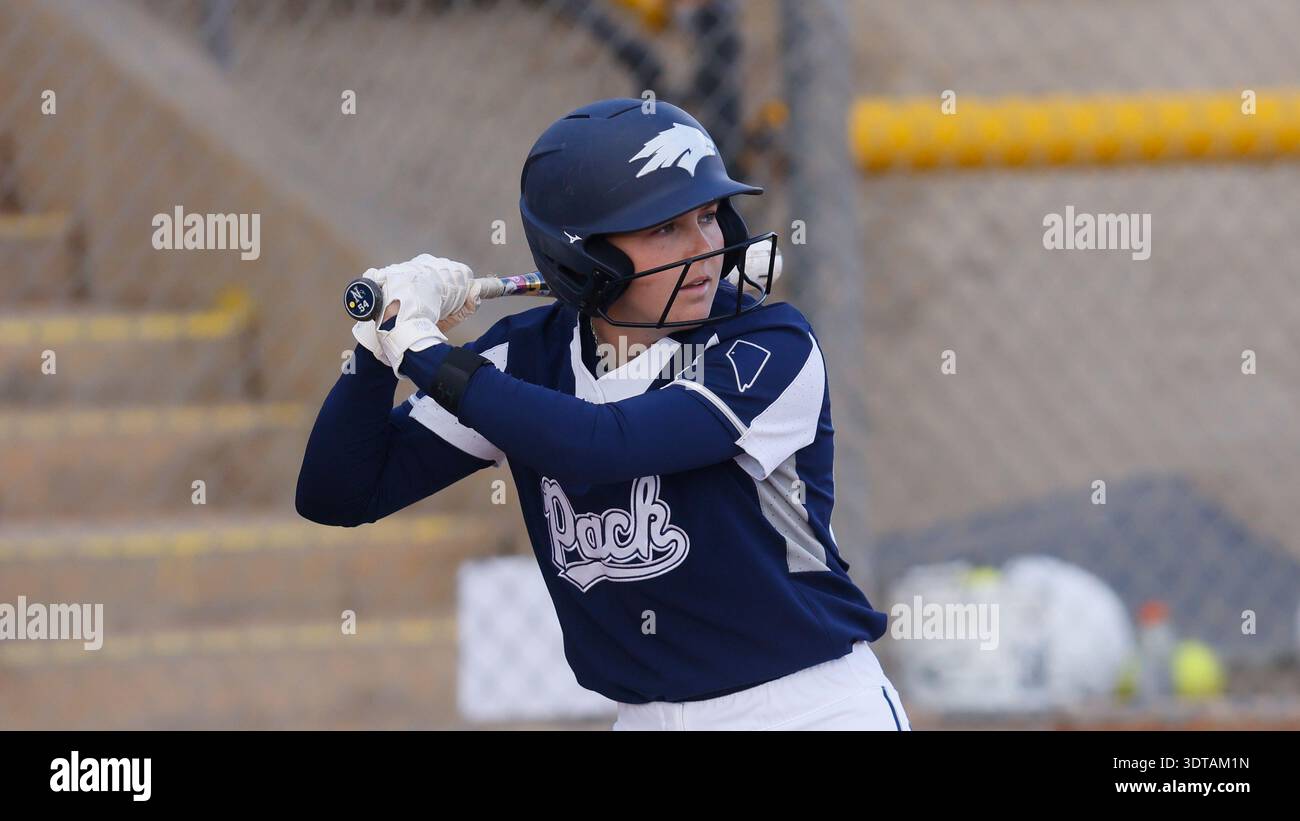 Nevada utility Haylee Engelbrecht (54) during an NCAA softball game on ...