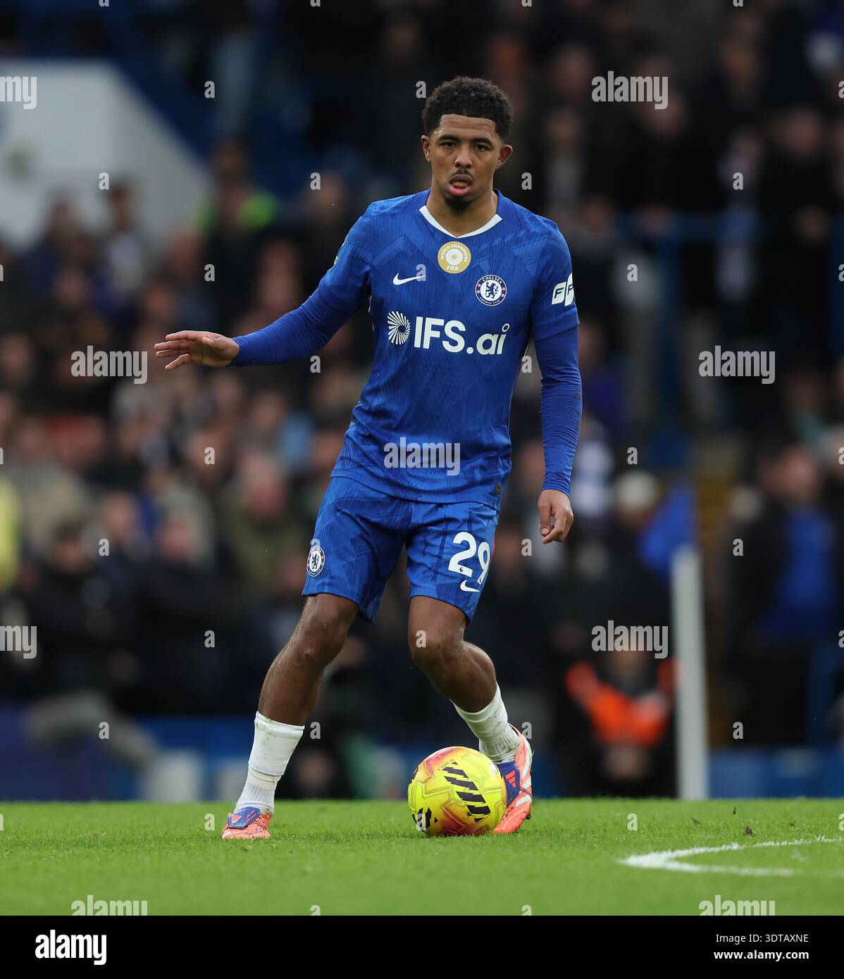 LONDON, ENGLAND, FEBRUARY 21: Wesley Fofana of Chelsea during the match ...