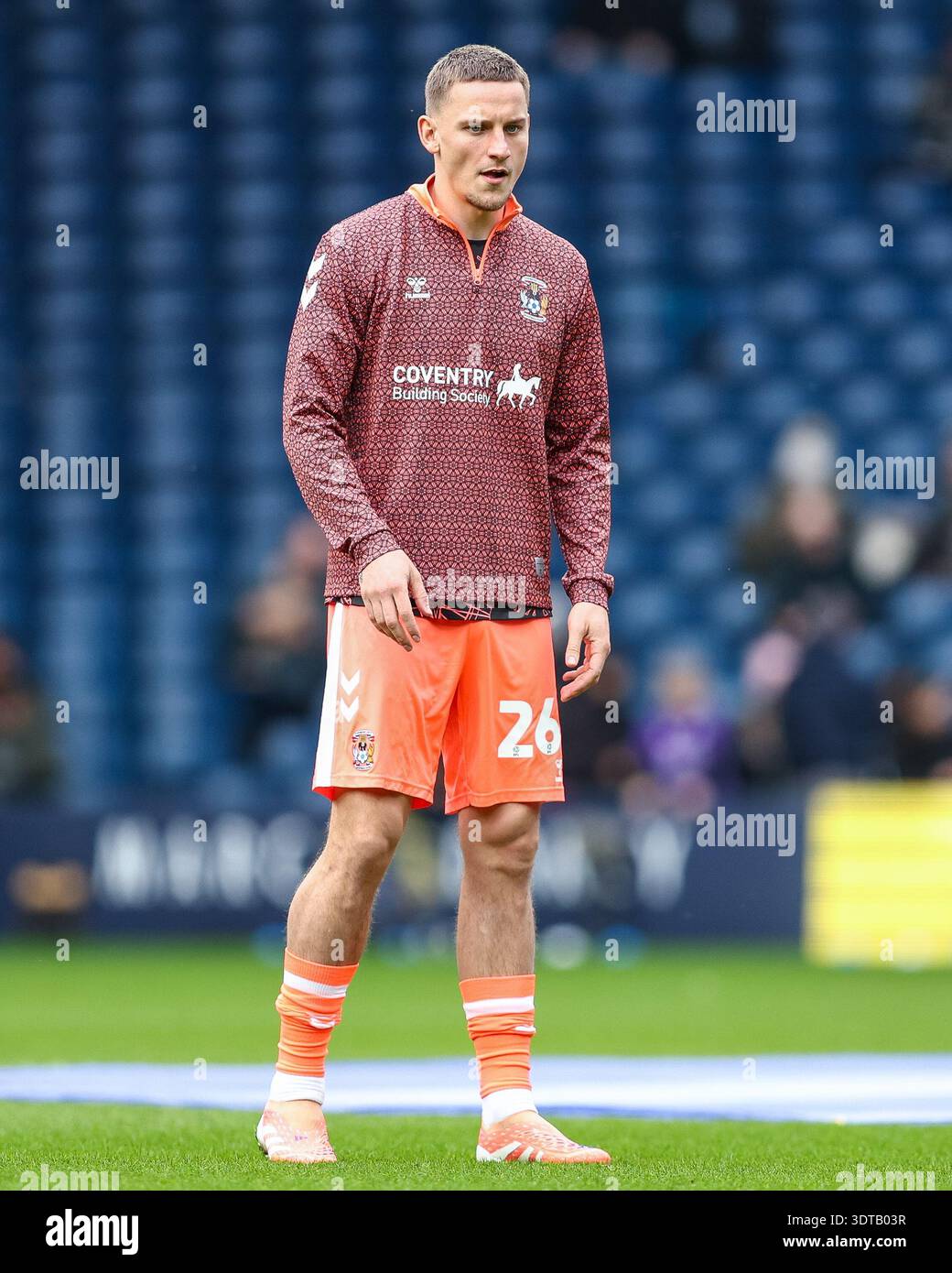 26, Luke Woolfenden of Coventry City at warm up during the Sky Bet ...