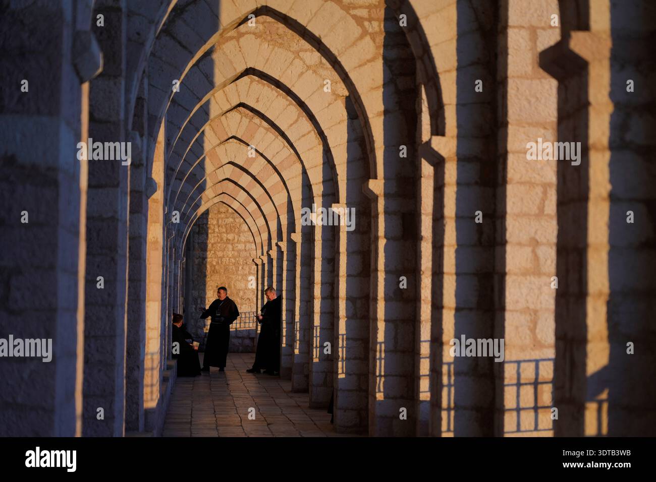 Friars gather at the monastery of the St. Francis Basilica in Assisi ...