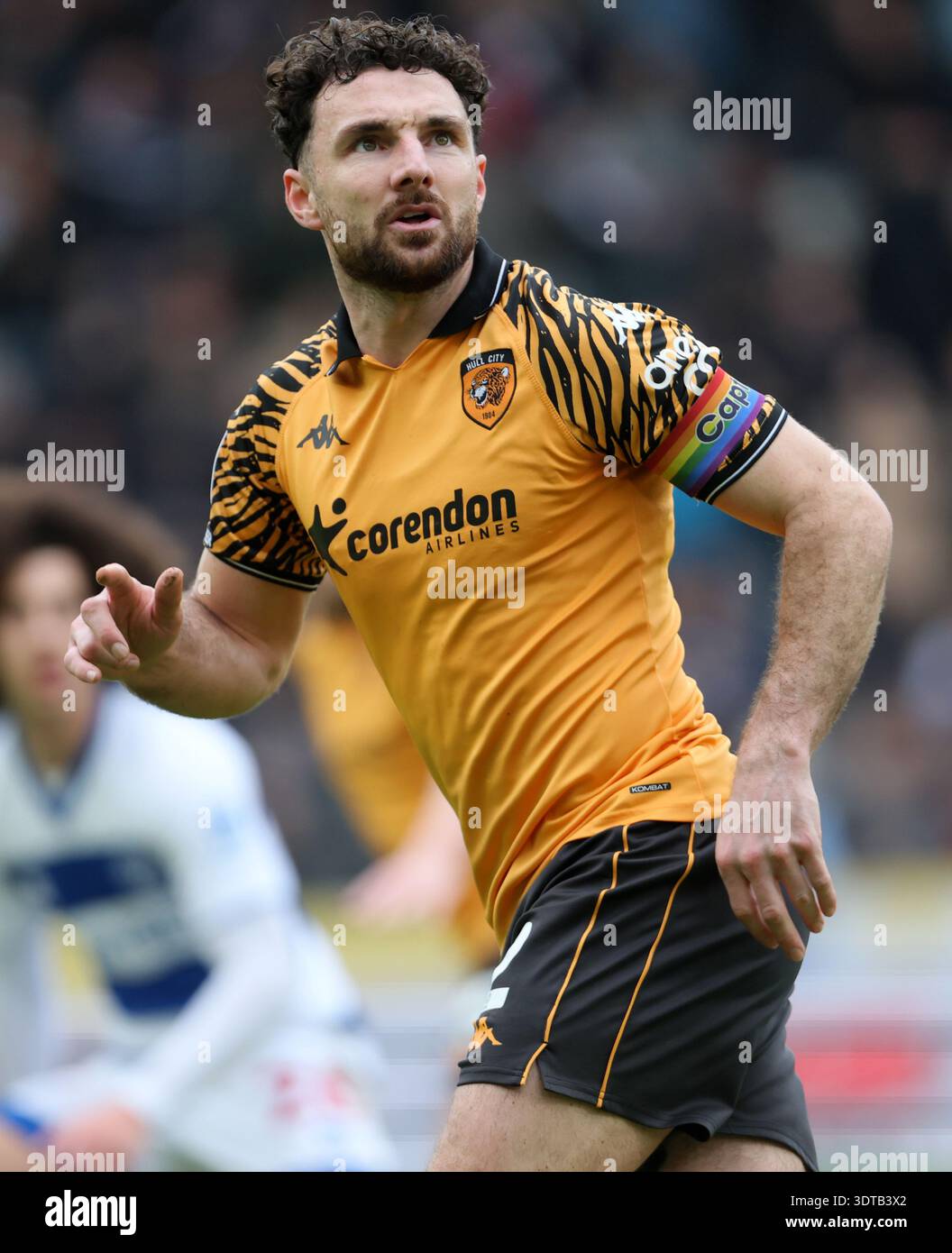 Hull City's Lewis Coyle in a rainbow captain's arm-band during the Sky ...