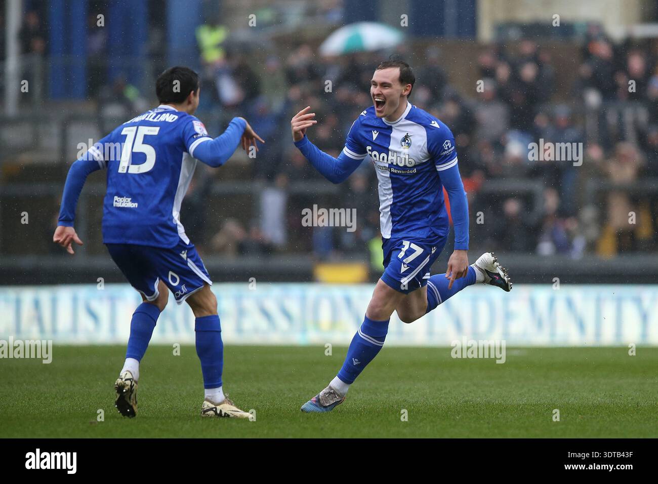 Bristol Rovers' Kofi Balmer celebrates with Ryan De Havilland after ...