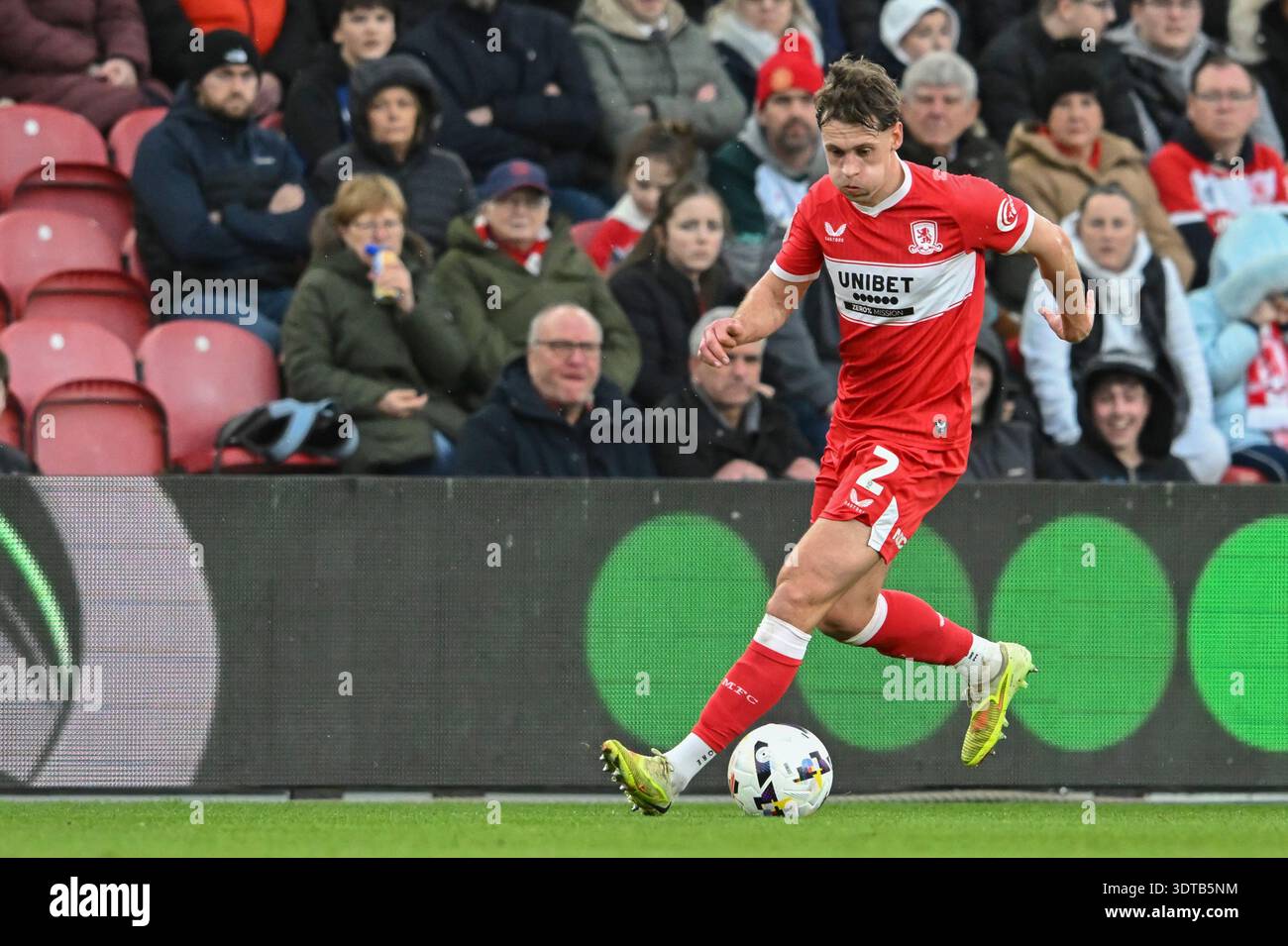 Callum Brittain of Middlesbrough during the Sky Bet Championship match ...