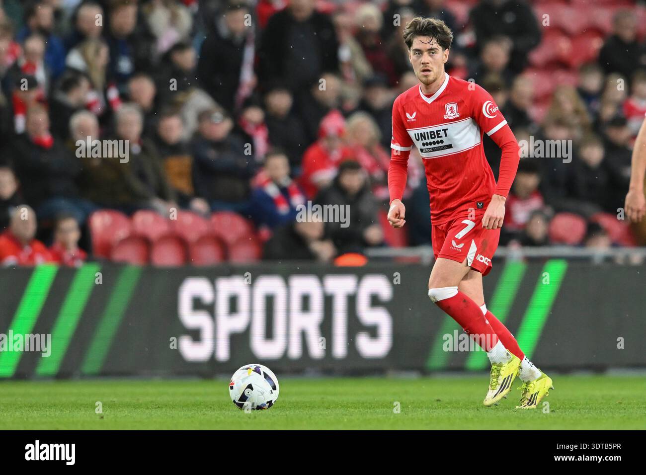 Hayden Hackney of Middlesbrough during the Sky Bet Championship match ...