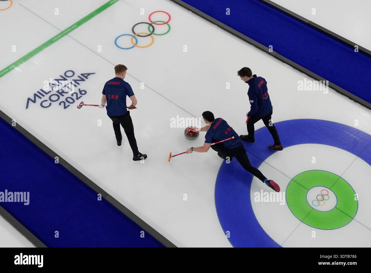 Britain's Hammy McMillan, Bobby Lammie and Grant Hardie compete during ...