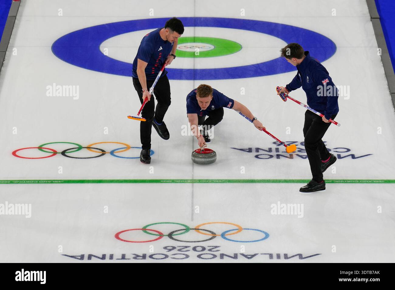 Britain's Hammy McMillan, Bobby Lammie and Grant Hardie compete during ...