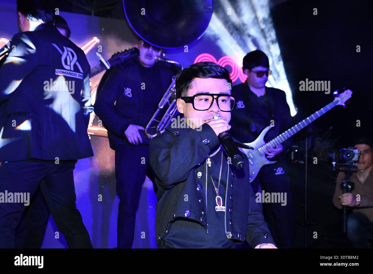 Influencer Abel Saenz, known as Abelito, performs during a press ...