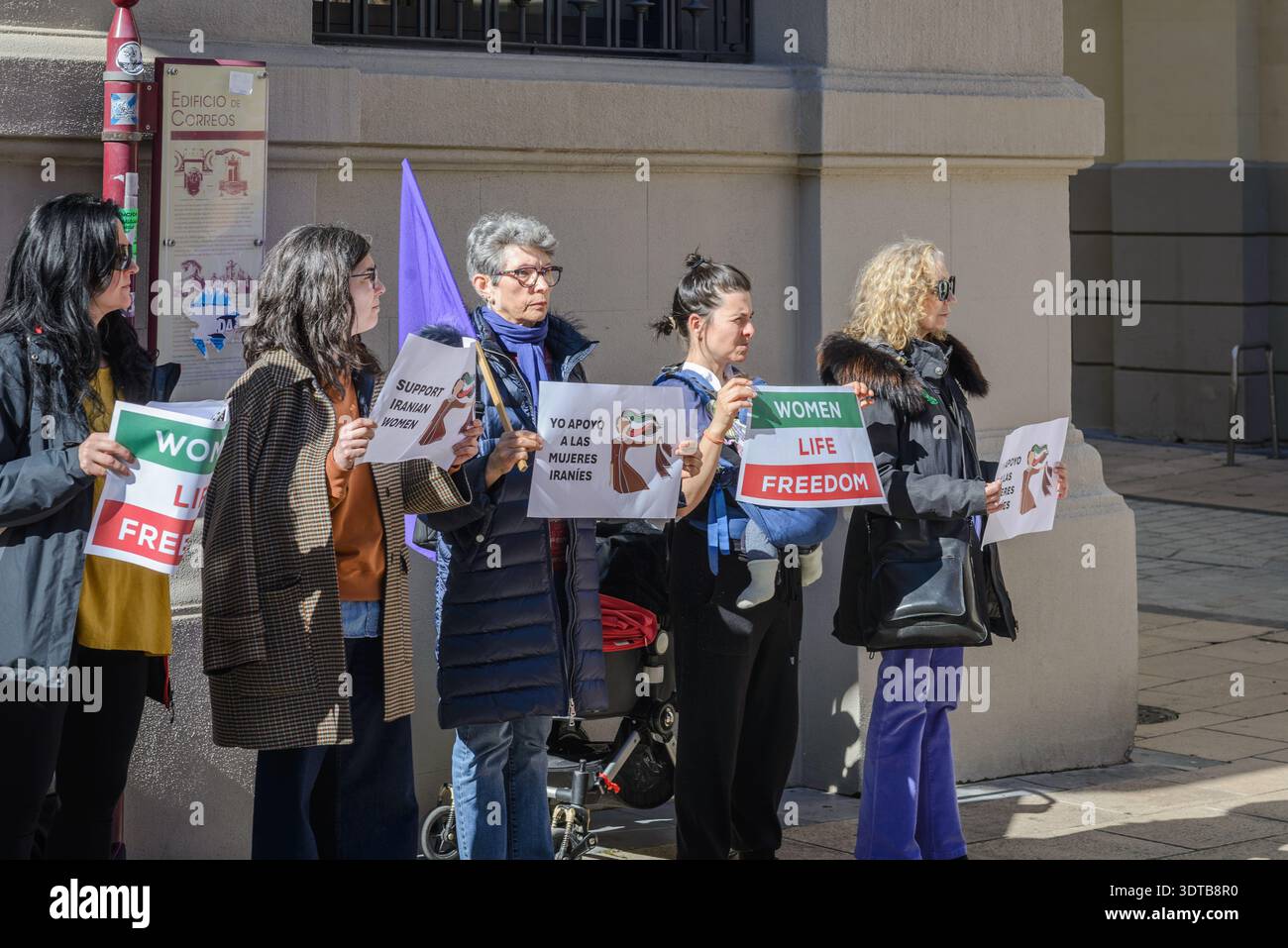 Logrono, La Rioja, SPAIN. February 21, 2026. Activists and feminist ...