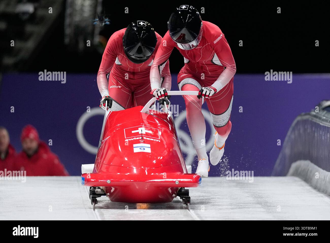 Switzerland's Debora Annen, right, and Salome Kora start for a two ...