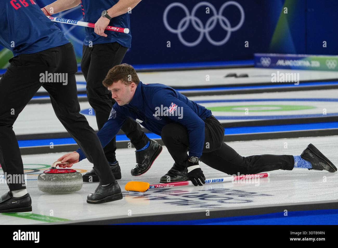 Britain's Bruce Mouat competes during a men's curling gold medal match ...