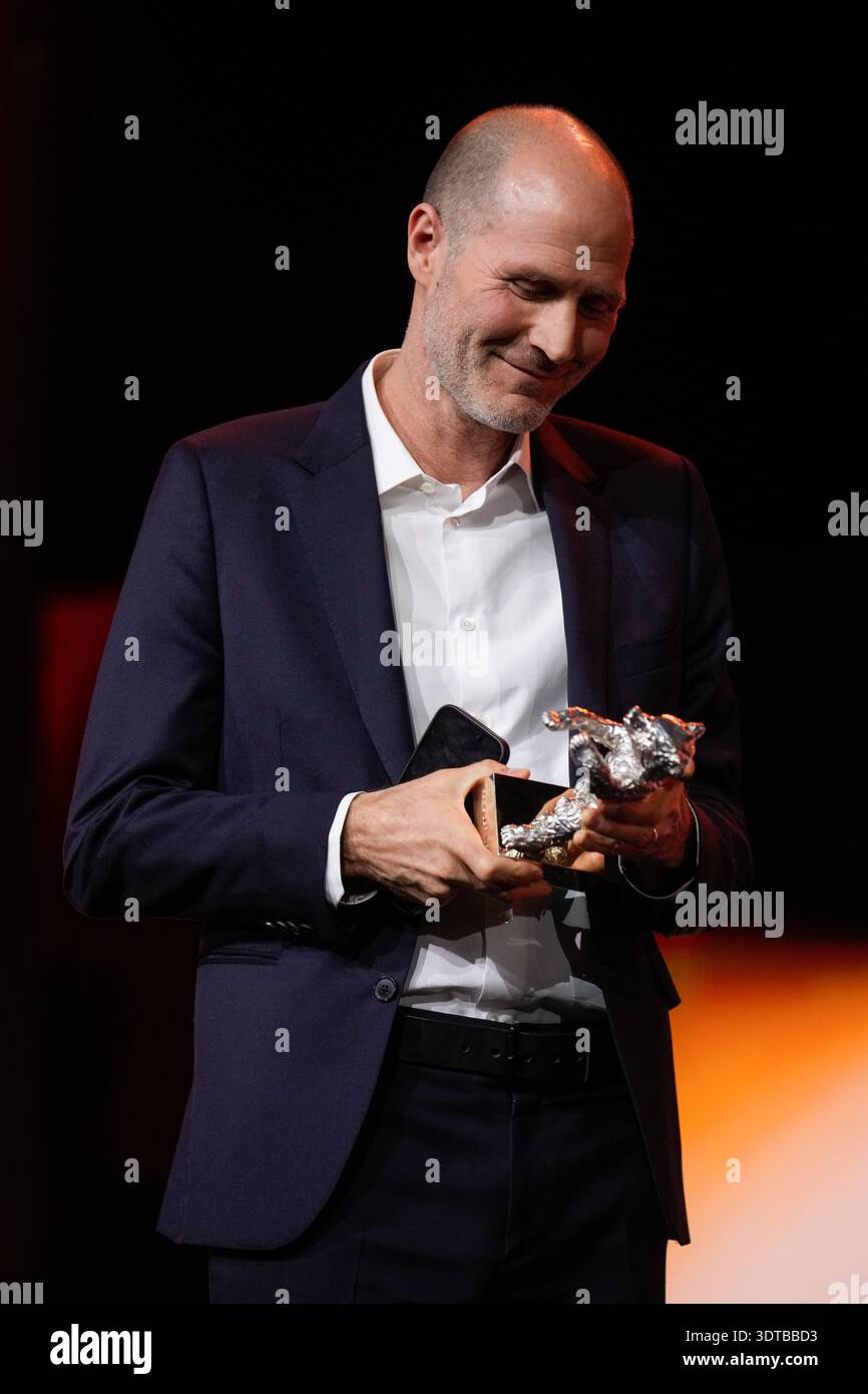 Director Lance Hammer accepts the Silver Bear jury prize for 'Queen at ...