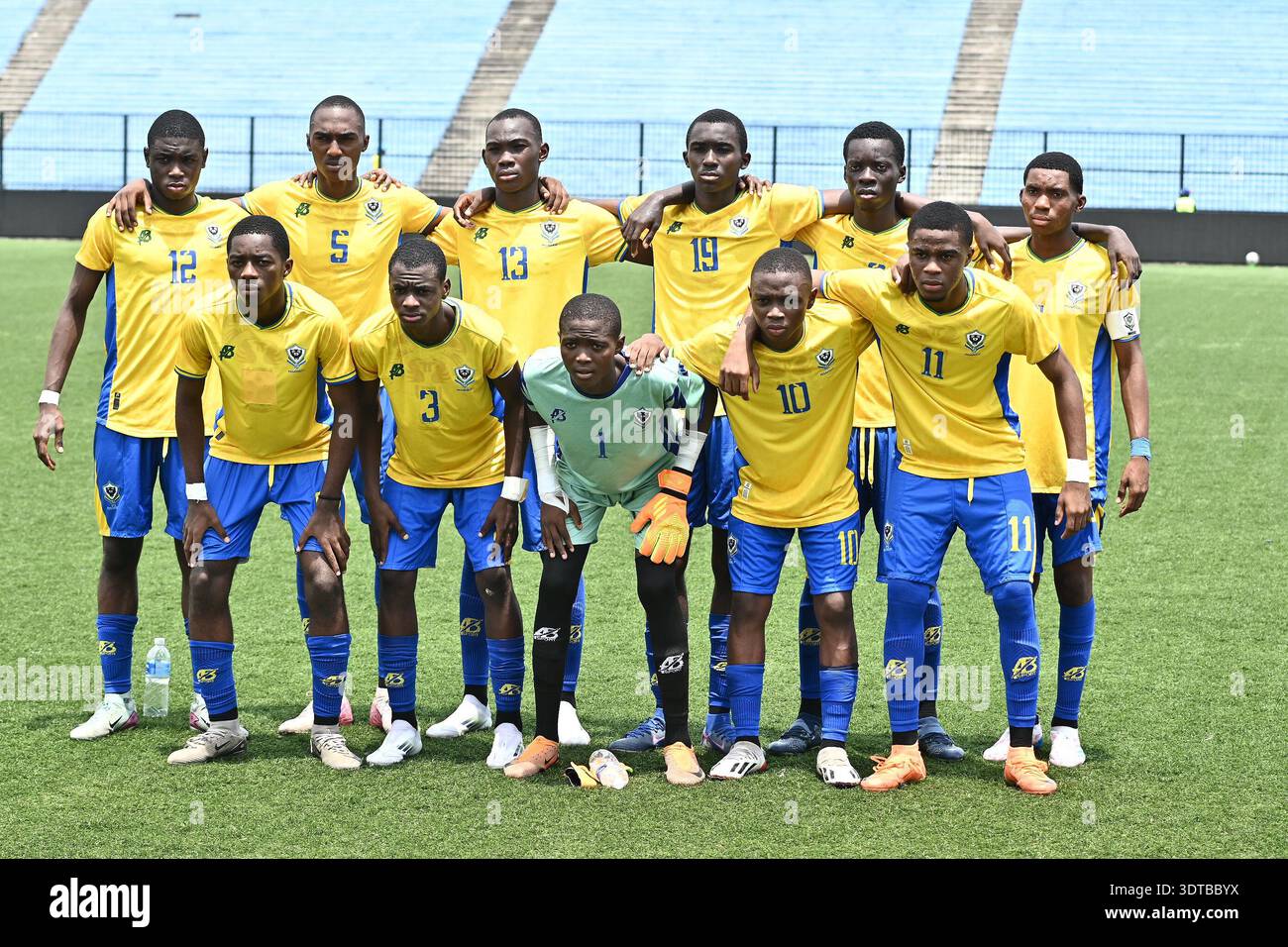 KINSHASA, DRC - FEBRUARY 21, 2026: The Gabon U17 national team poses ...