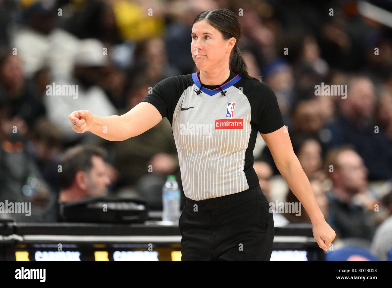 NBA referee Natalie Sago (9) during the second half of an NBA ...
