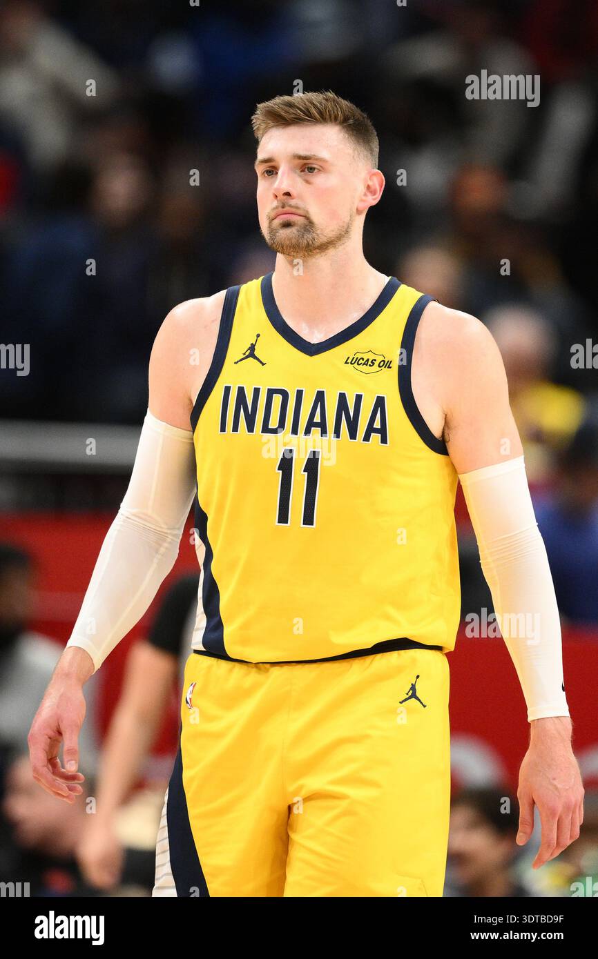 Indiana Pacers center Micah Potter (11) in action during the first half ...