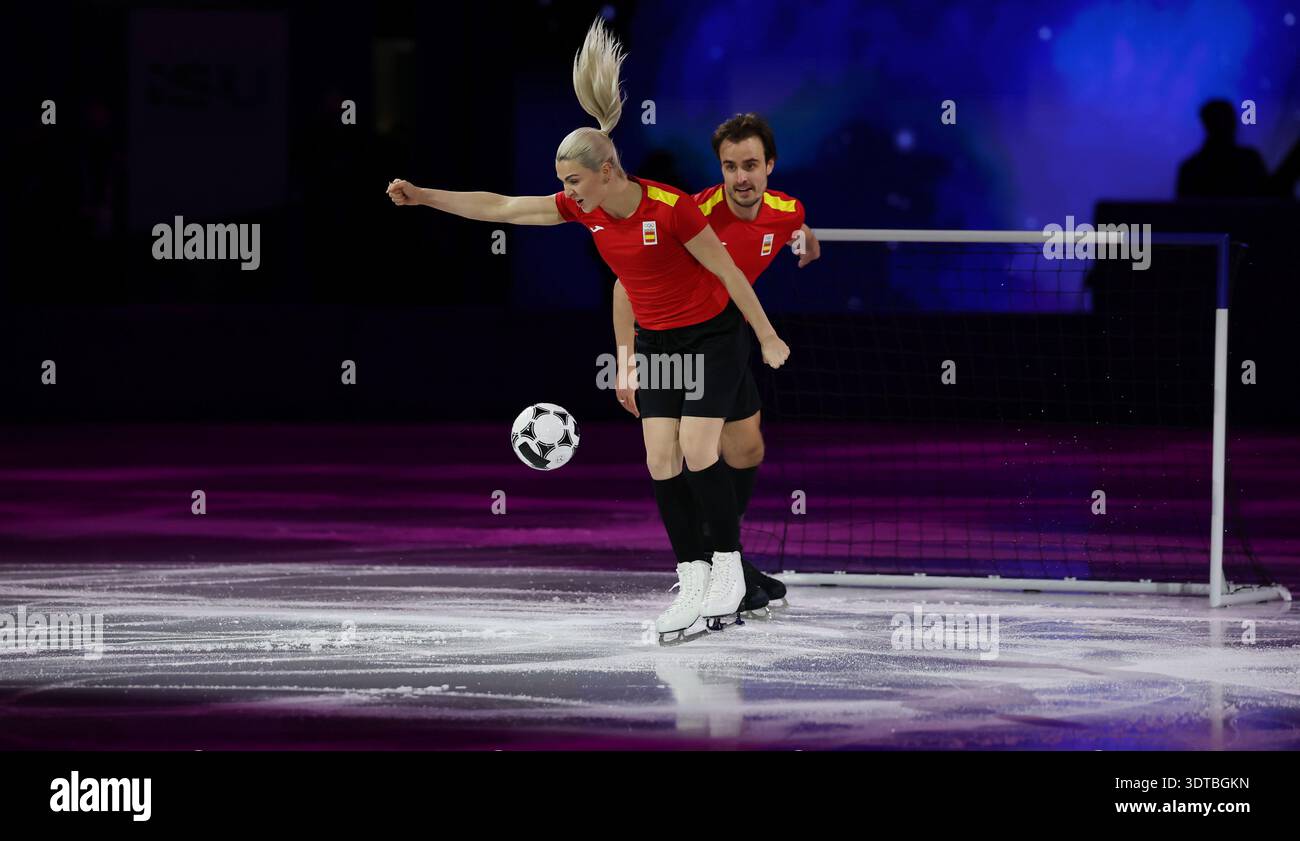 Olivia SMART and Tim DIECK of Spain perform during the exhibition gala ...