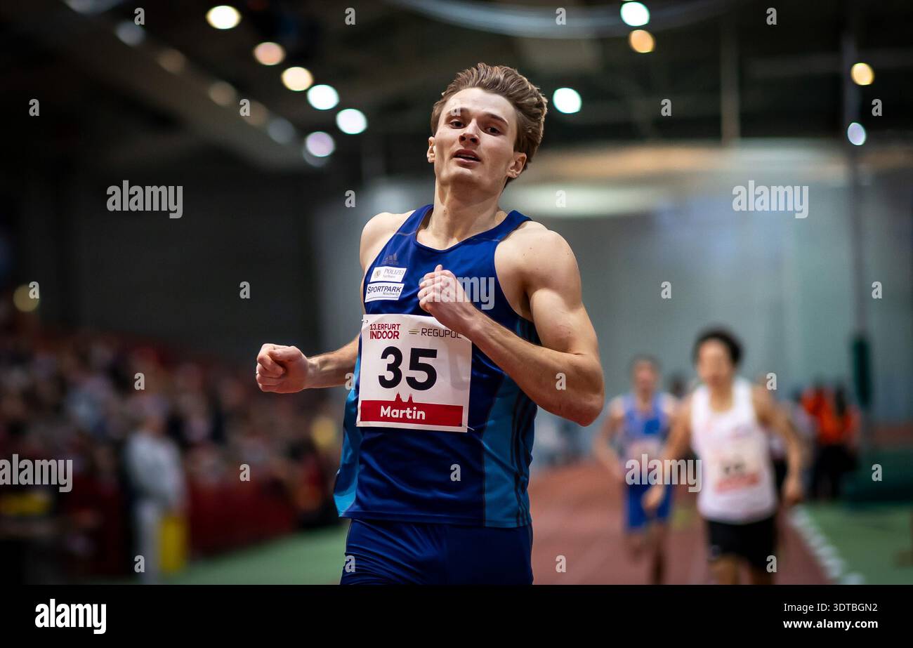 Rocco Martin (GER/SG Motor Gohlis-Nord Leipzig) on the finish line in ...