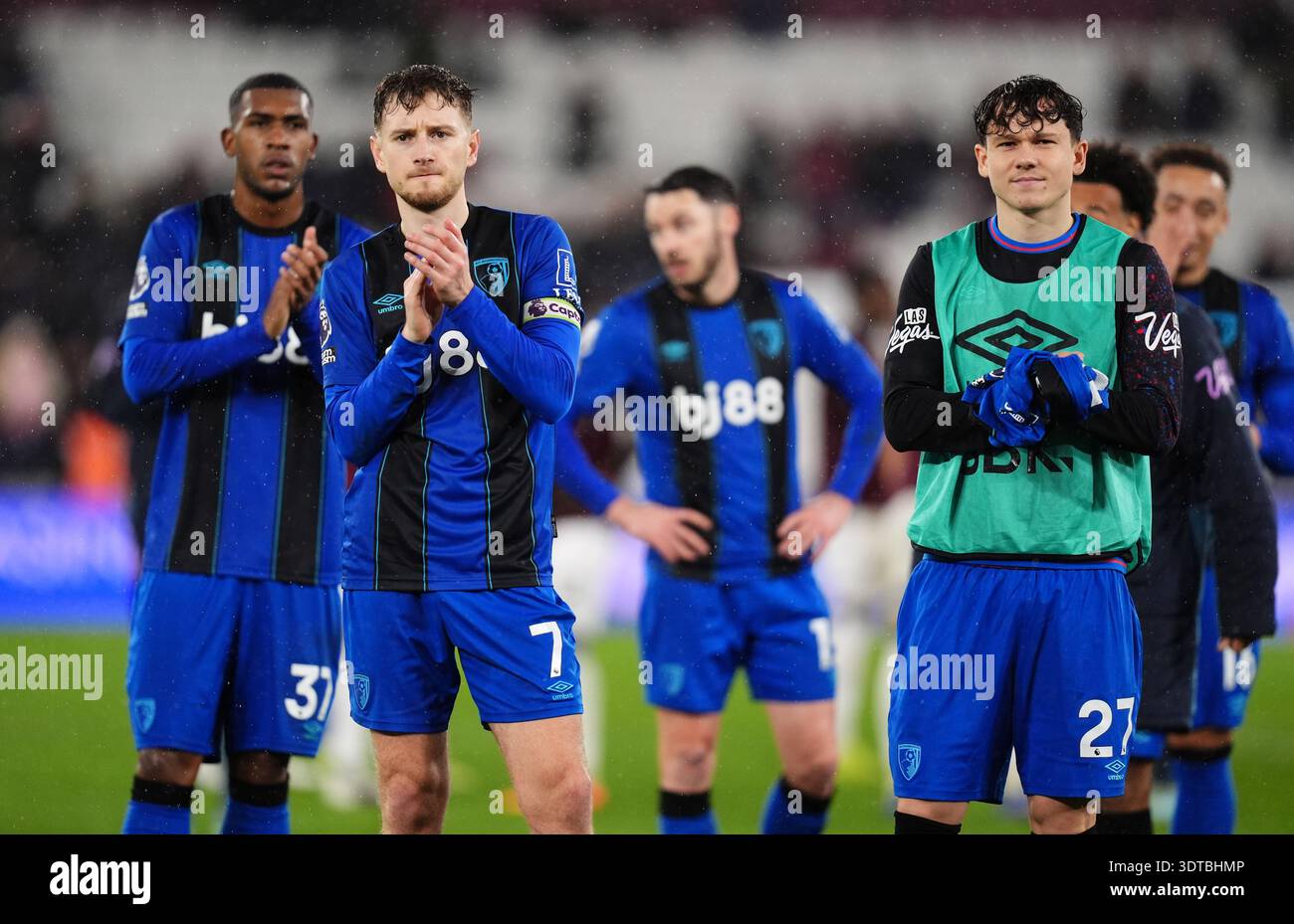 Bournemouth's David Brooks (left) and Alex Toth applaud the fans after ...