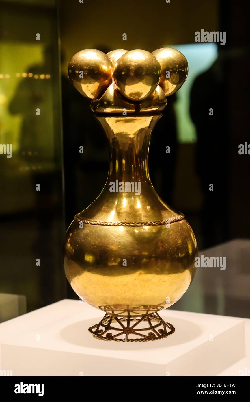 Bogota, Colombia - 30 January 2026. The famous Quimbaya Poporo created ...