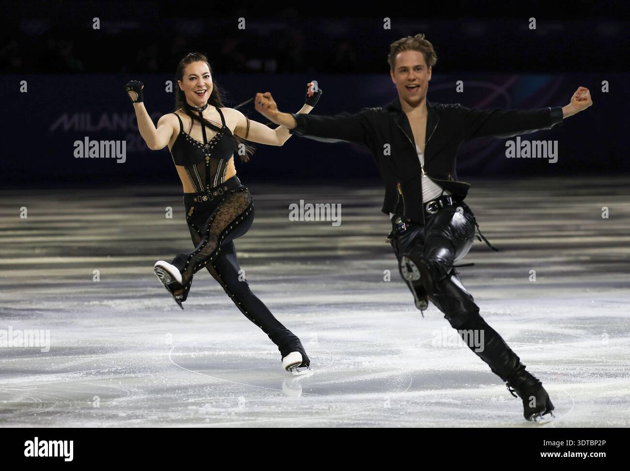 Allison REED and Saulius AMBRULEVICIUS of Lithuania perform during the ...