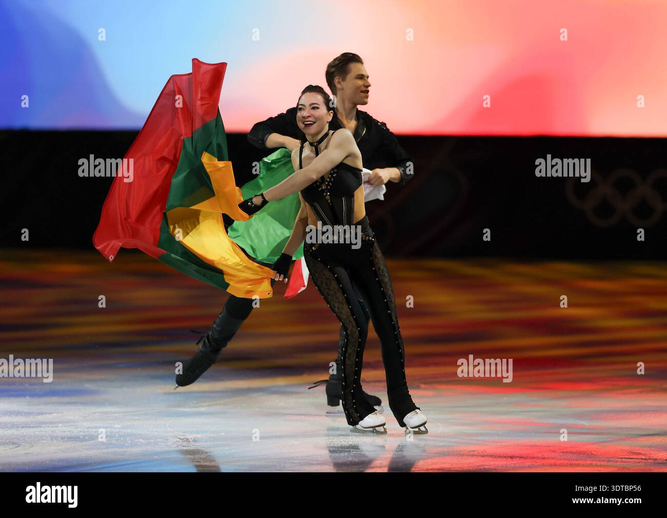 Allison REED and Saulius AMBRULEVICIUS of Lithuania perform during the ...
