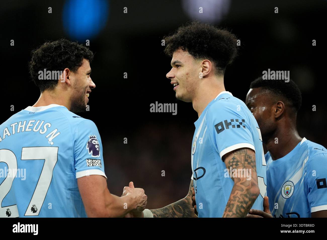 Manchester City's Nico O'Reilly celebrates scoring their side's first ...
