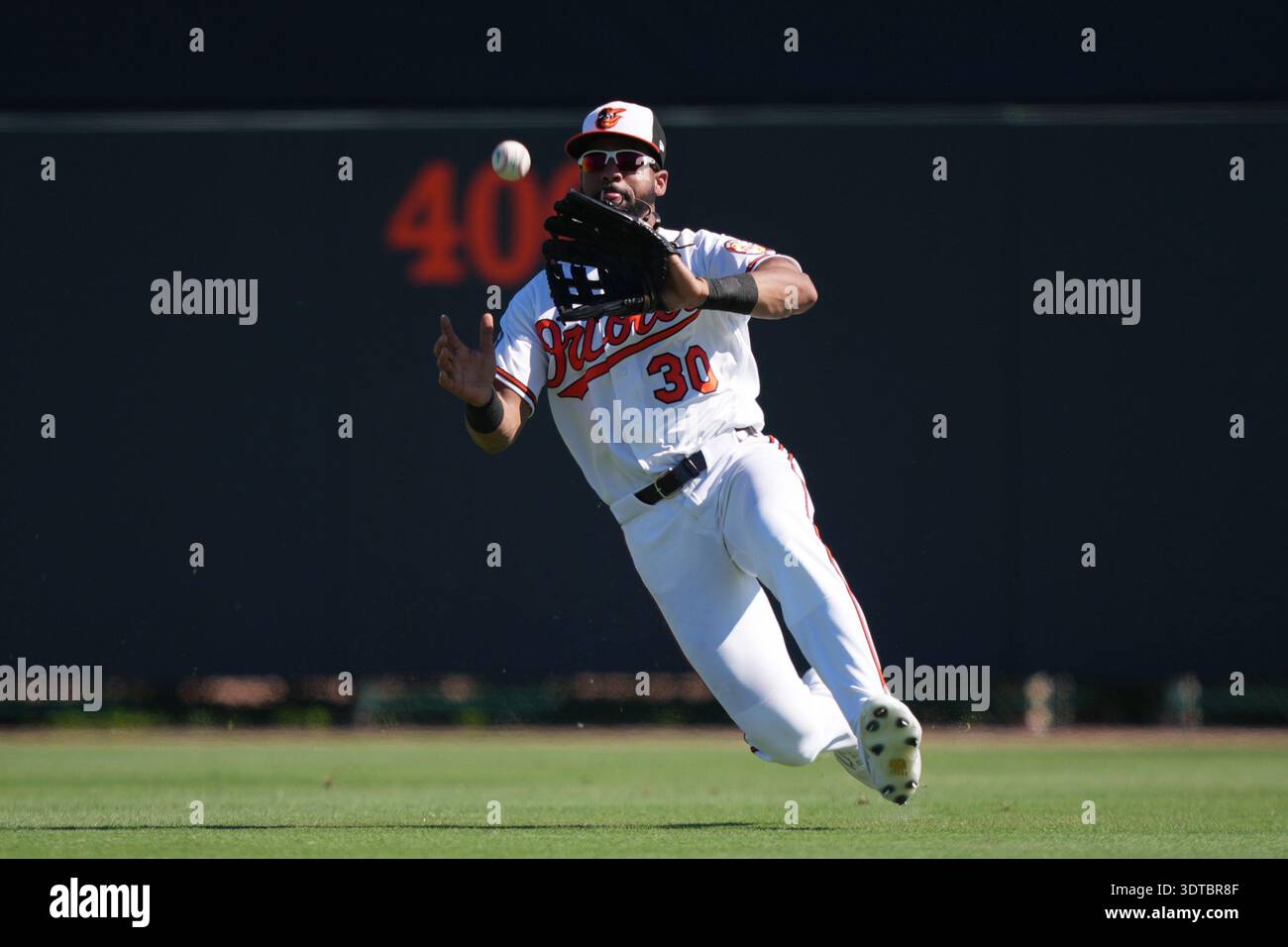 Baltimore Orioles' Leody Taveras catches a line out by Pittsburgh ...