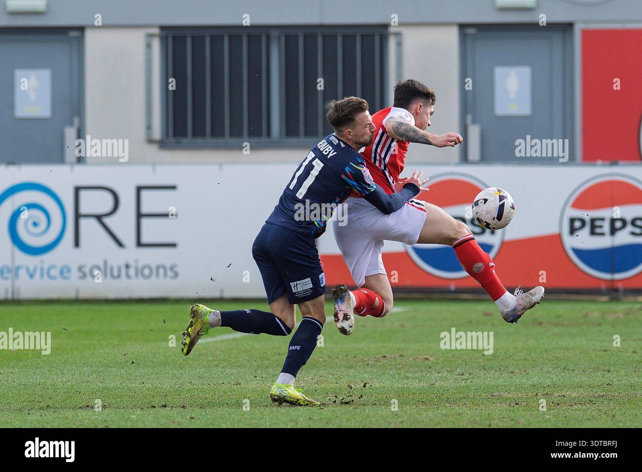 Barrow's Elliot Newby during the Sky Bet League 2 match between ...