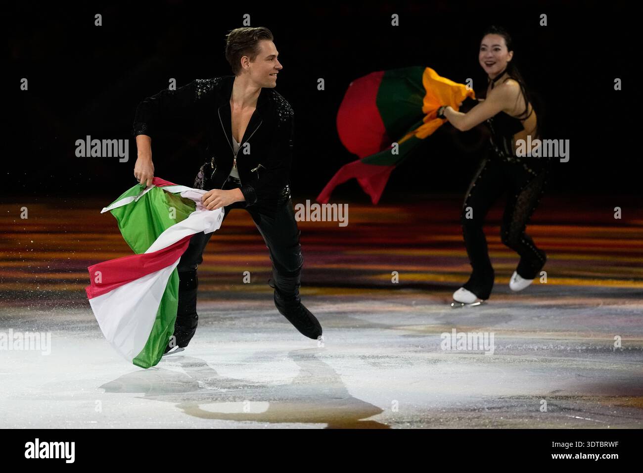 Allison Reed and Saulius Ambrulevicius of Lituania perform during the ...
