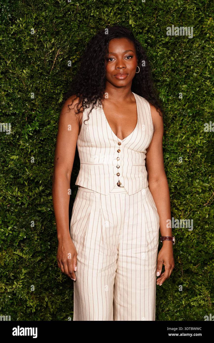 Nia DaCosta arriving for the Charles Finch and Chanel pre-Bafta party ...