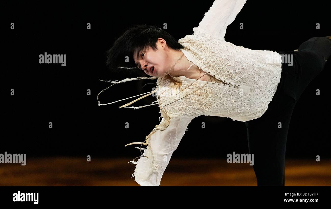 Cha Junhwan of Korea performs during the figure skating exhibition at ...
