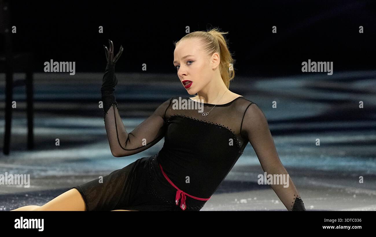 Niina Petrokina of Estonia performs during the figure skating ...