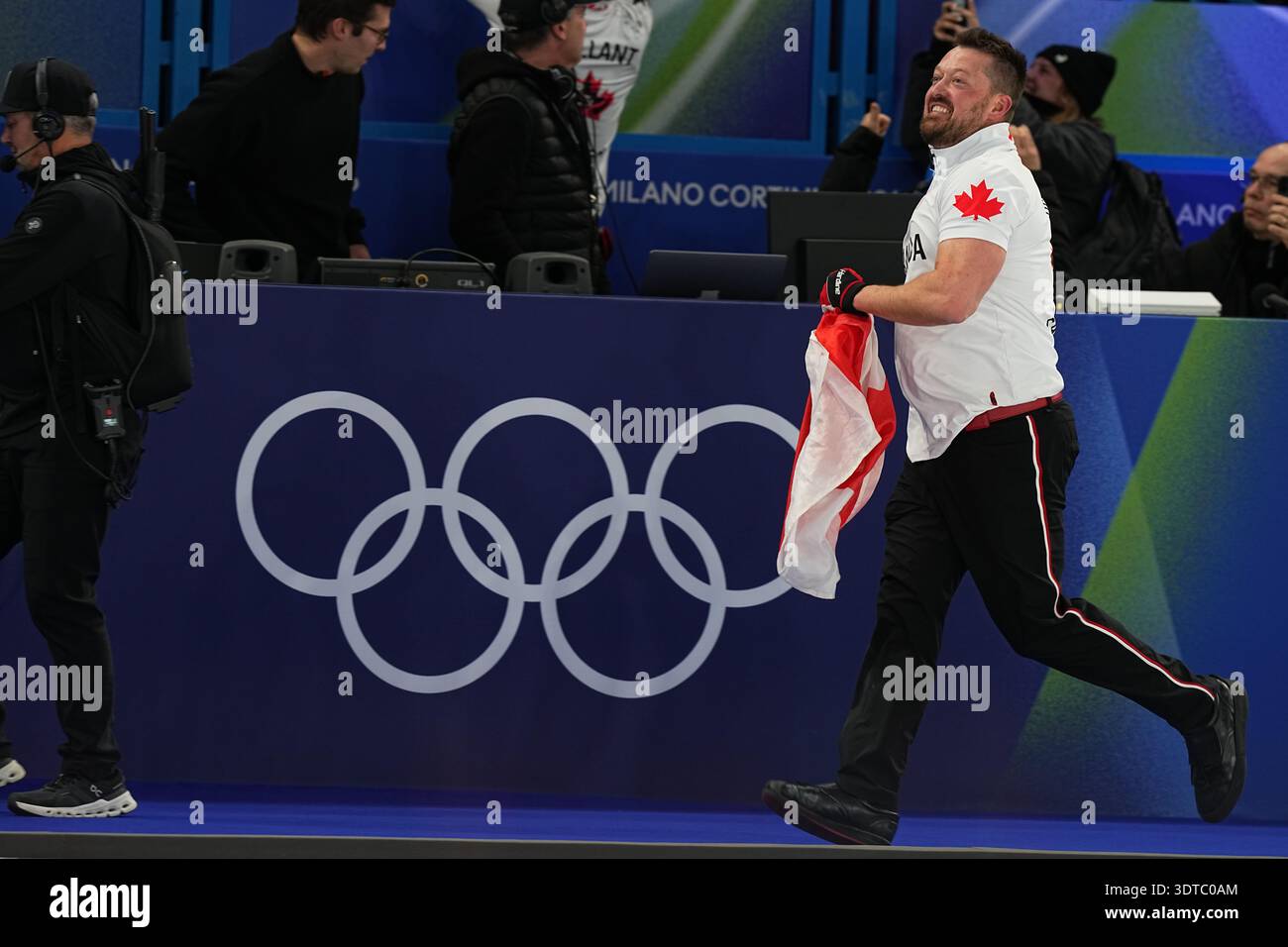 Canada's Ben Hebert celebrates defeating Britain in a men's curling ...