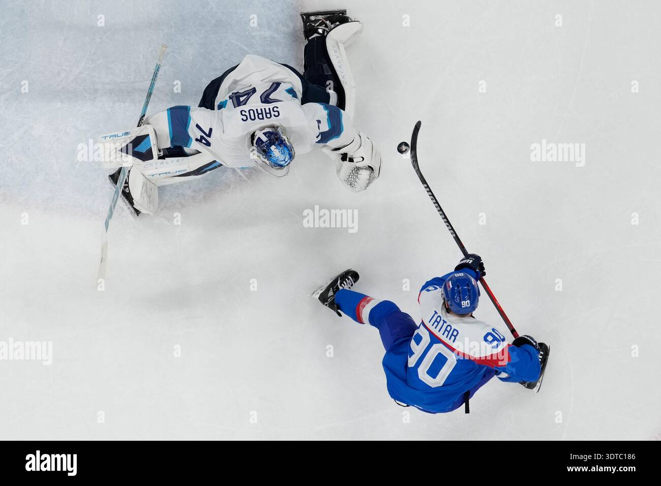 Slovakia's Tomas Tatar (90) scores his side's opening goal during a men ...
