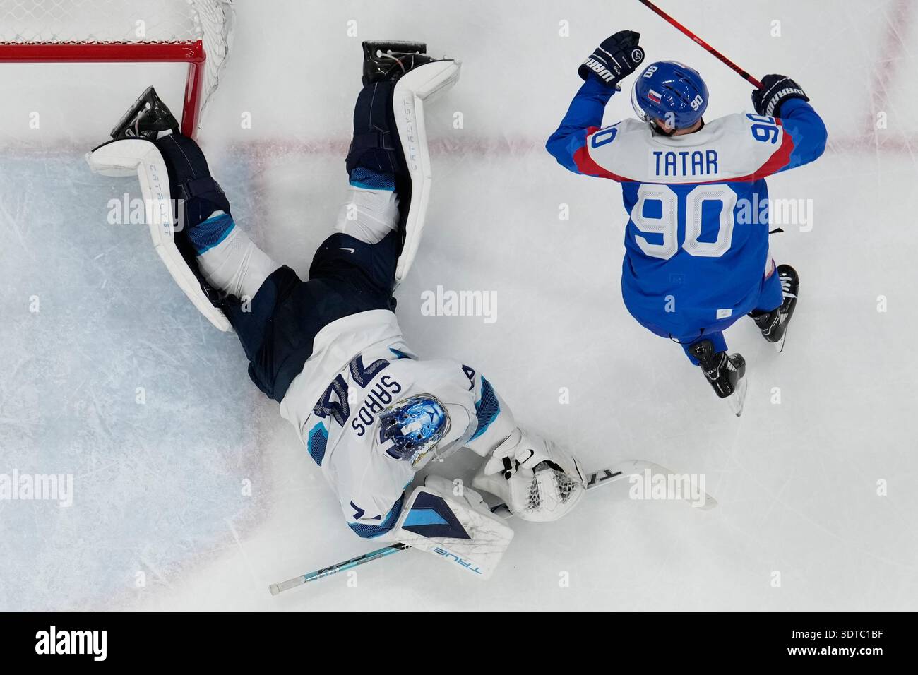 Slovakia's Tomas Tatar (90) celebrates after scoring his side's opening ...