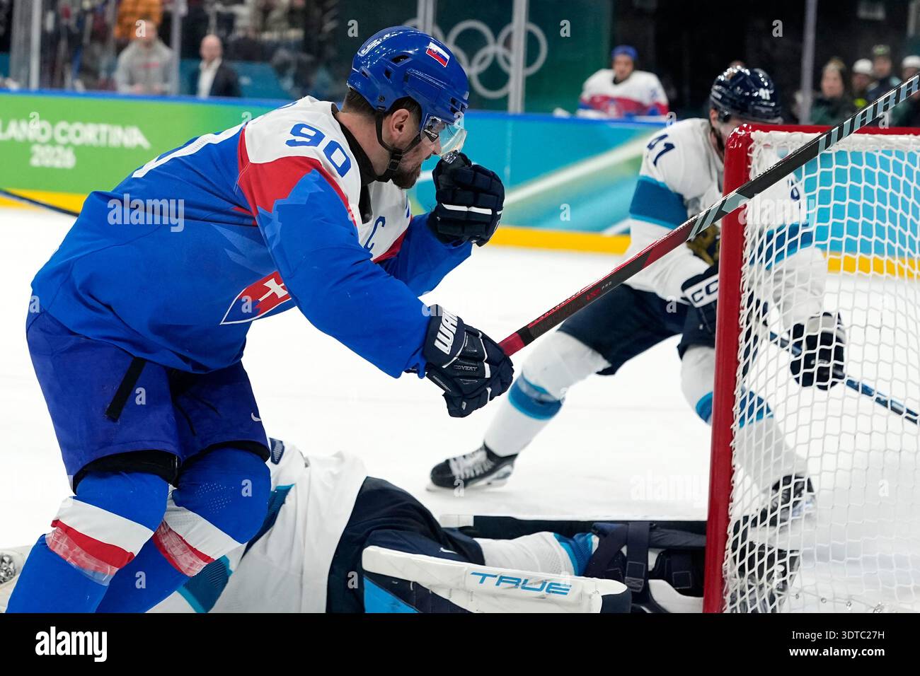 Slovakia's Tomas Tatar (90) celebrates after scoring his side's opening ...