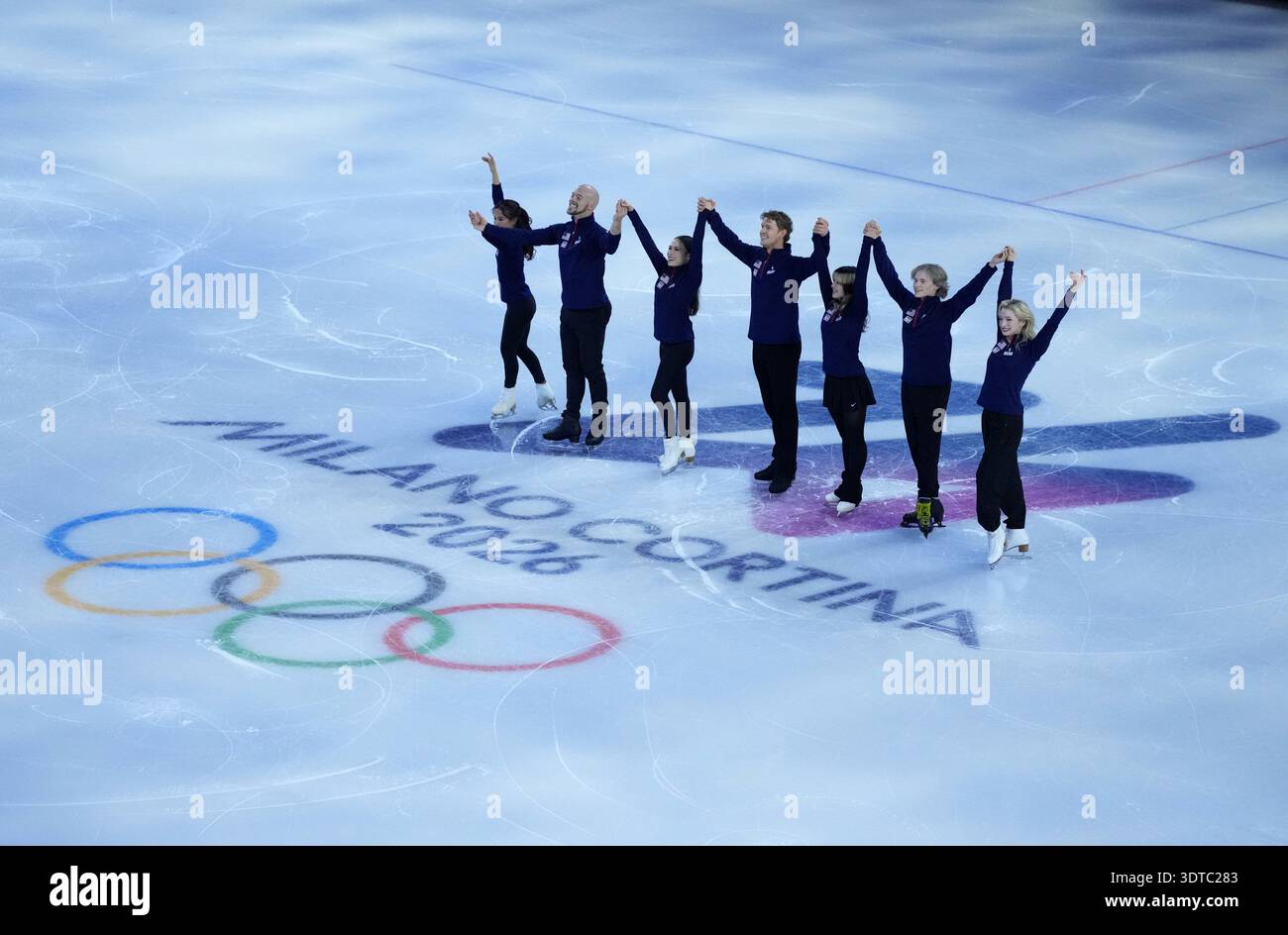 Skaters of Team United States perform during the figure skating ...
