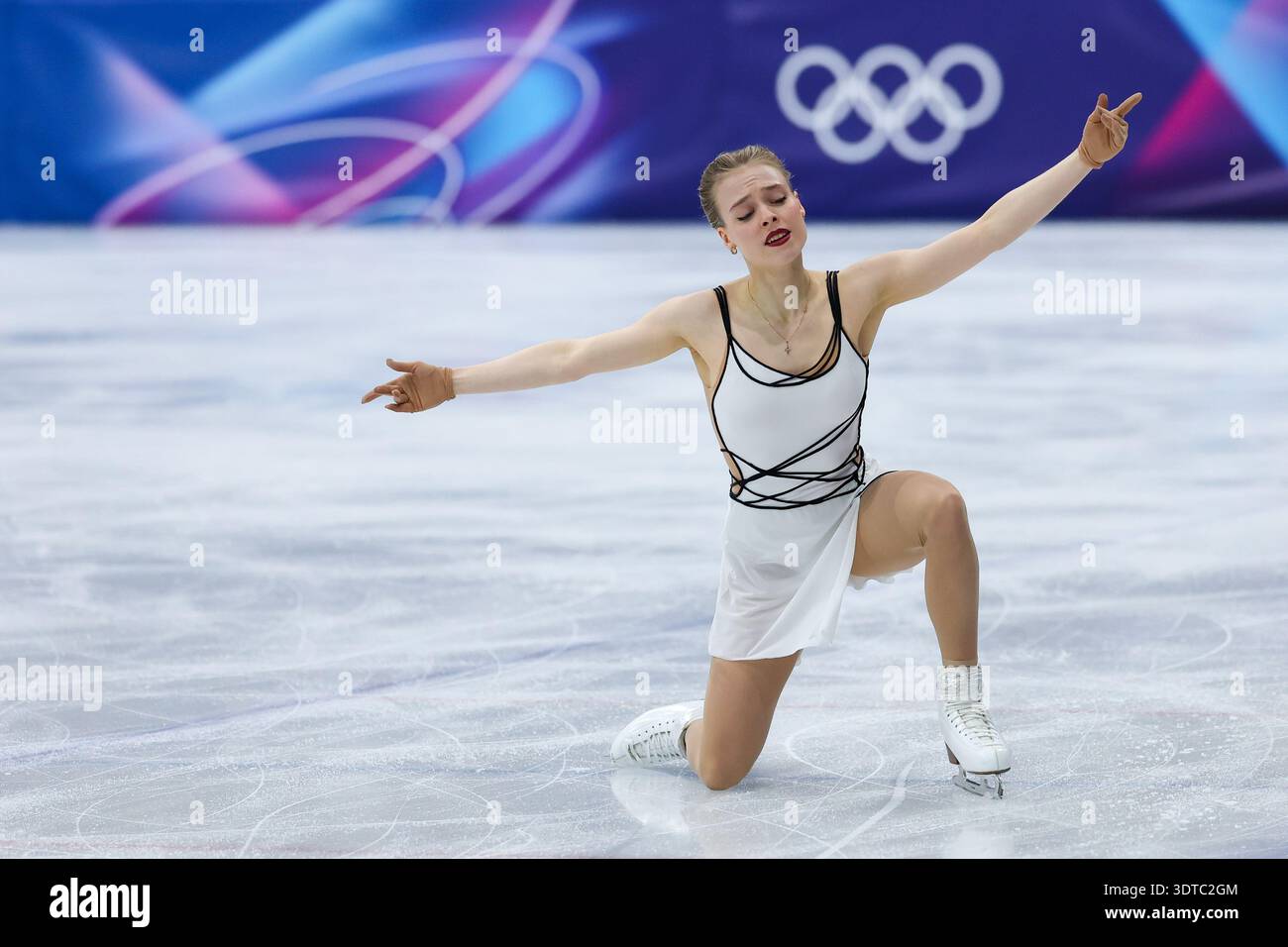Anastasiia Gubanova of Georgia competes during the Figure Skating Women ...