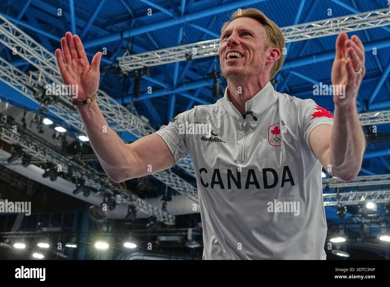 Canada's Marc Kennedy celebrates defeating Britain in a men's curling ...