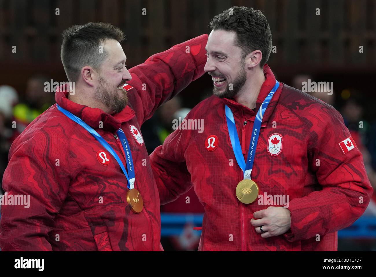 Canada's Ben Hebert, left, and Brett Gallant pose with the gold medals ...