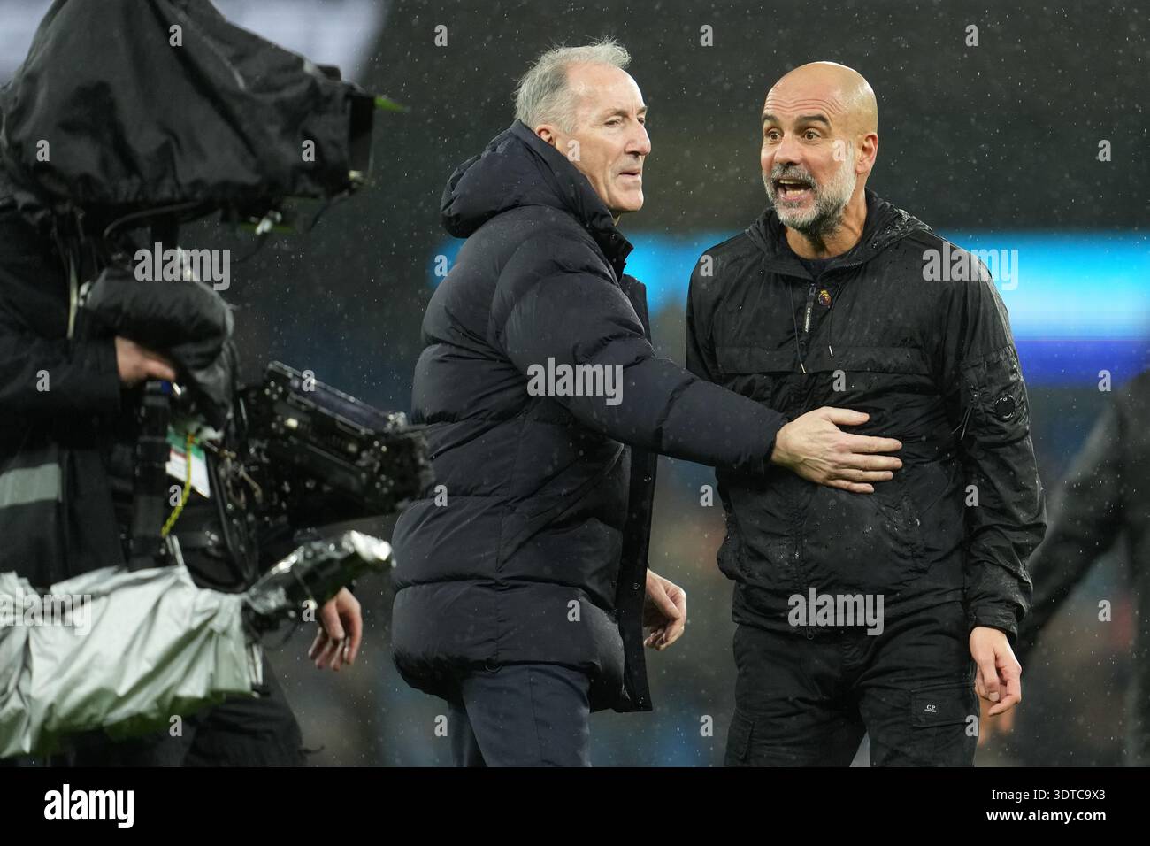 Manchester City's head coach Pep Guardiola reacts afterthe English ...