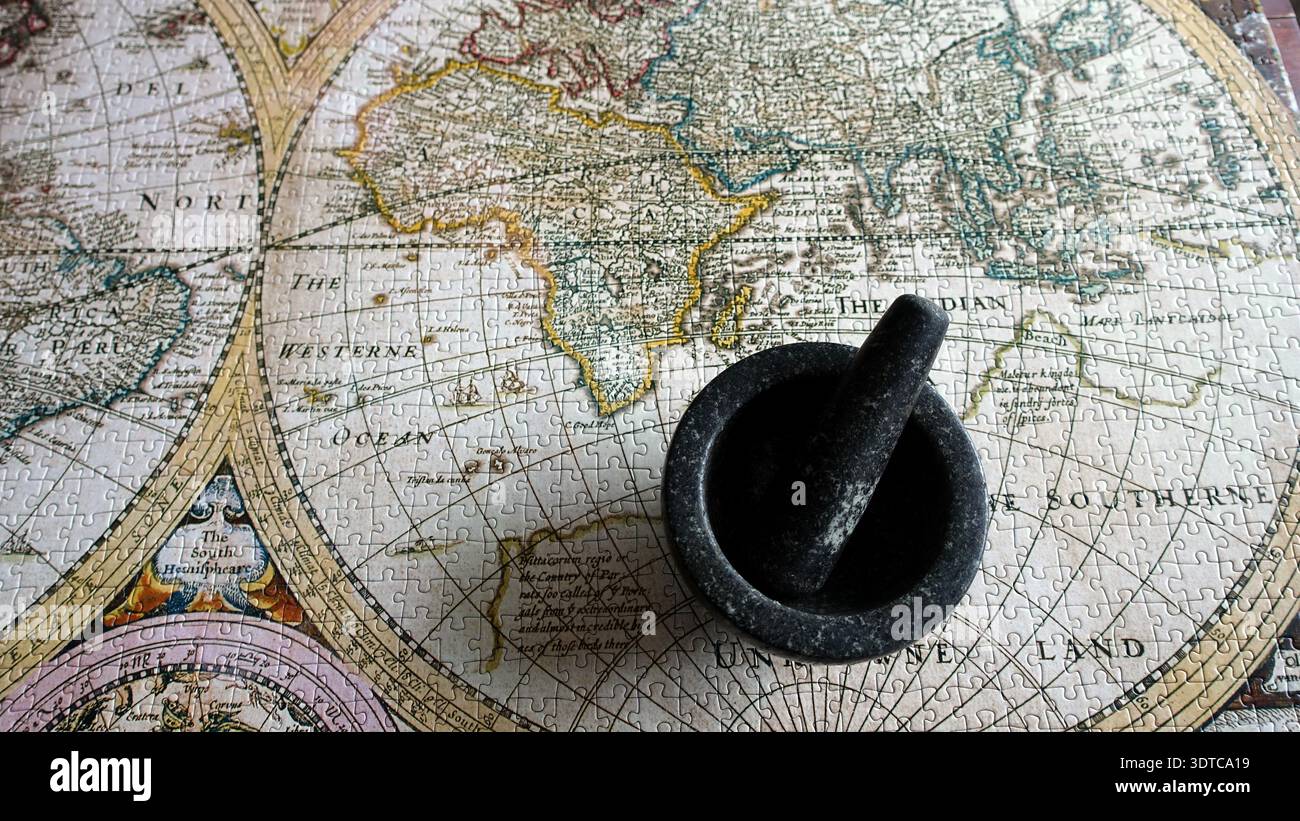 The Spice Route. An ancient map of the then known world dating back to ...
