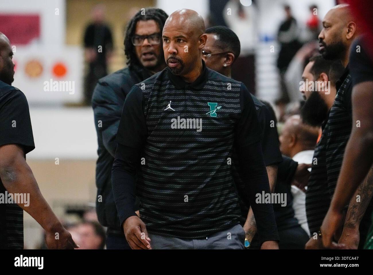 Inglewood Sentinels head coach Jason Crowe during a high school ...