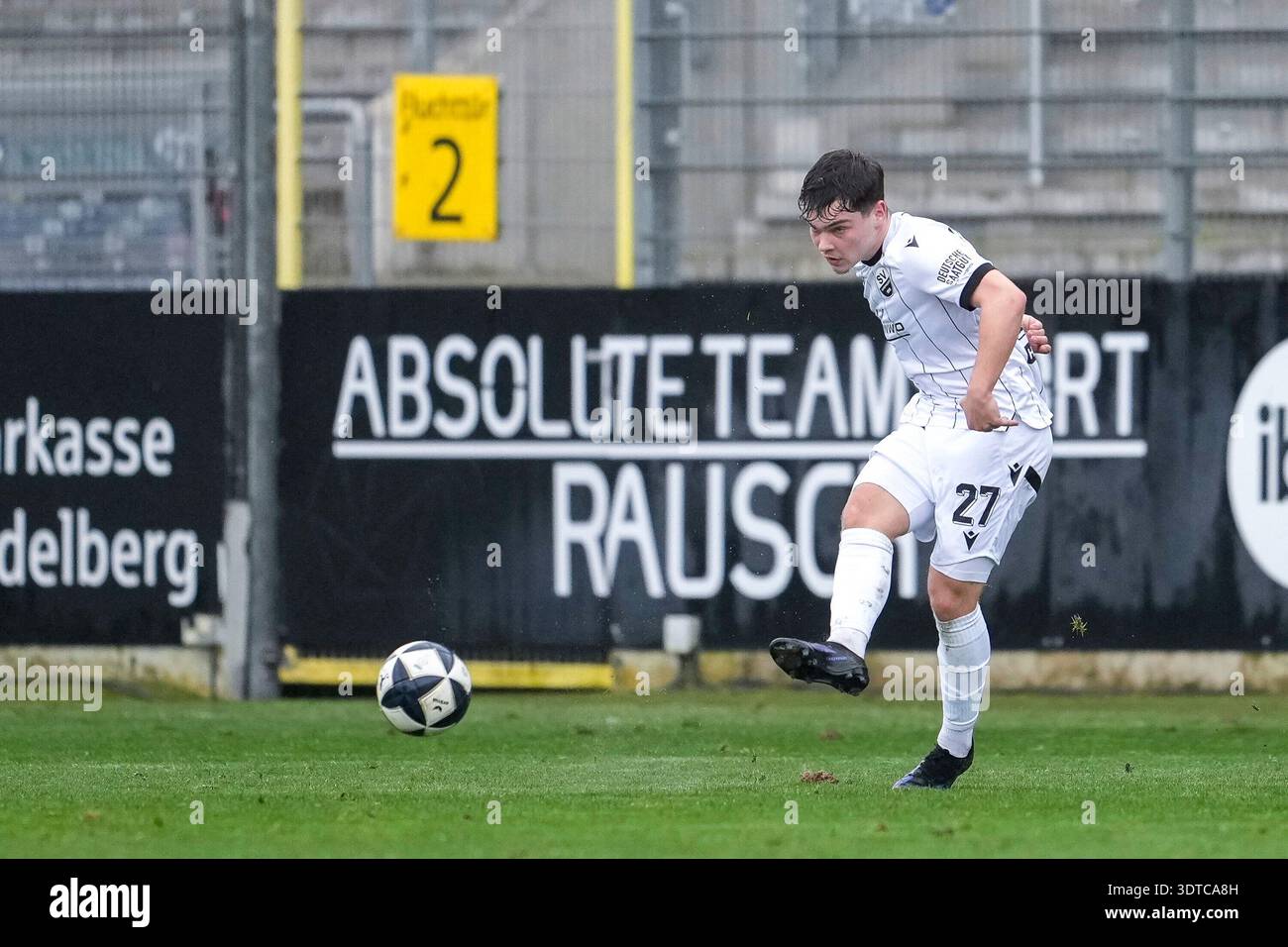Marvin Schulz (SVS, 27), on the ball, cut-out, full body, single image ...