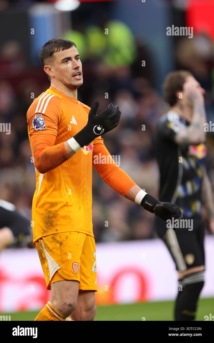 Karl Darlow (LU) at the Aston Villa v Leeds United EPL match, at Villa ...
