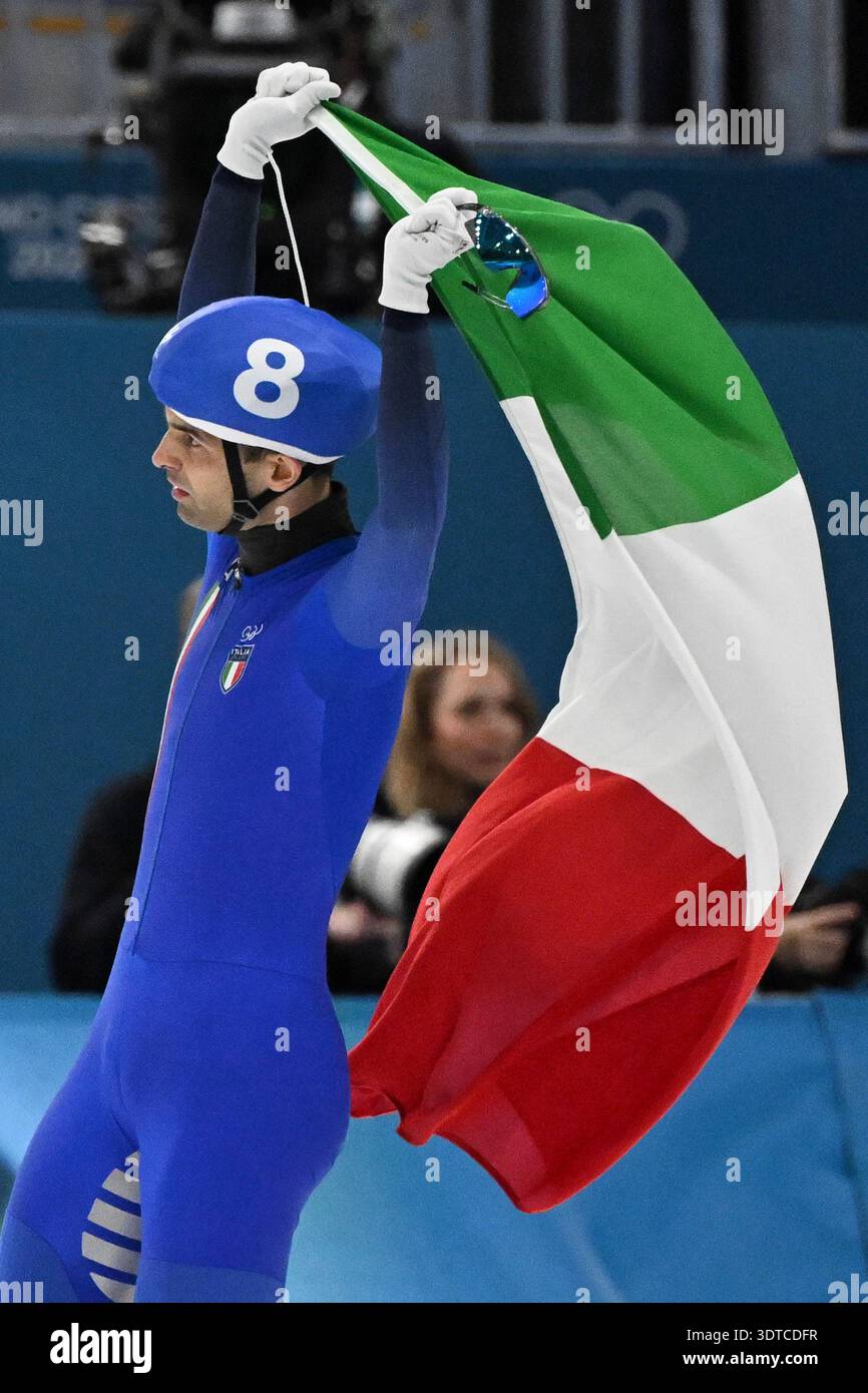 Andrea Giovannini (ITA), third place, bronze medal, Speed Skating Men ...
